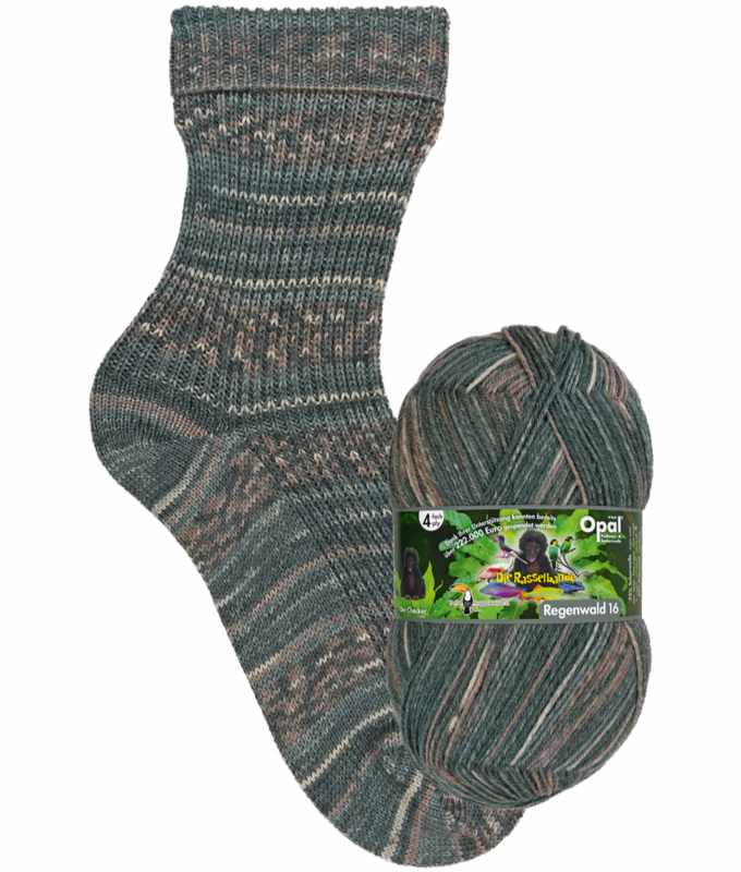 Opal Rainforest 16 XVI 9906 Der Checker (The Checker) 4-ply sock ...