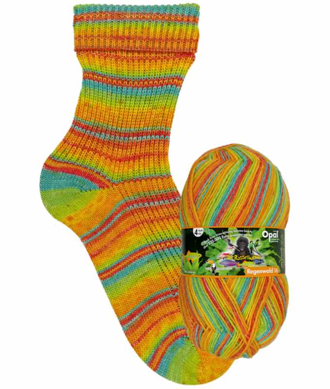 Opal Rainforest 16 XVI 9907 Der Zuhörer (The Listener) 4-ply sock ...